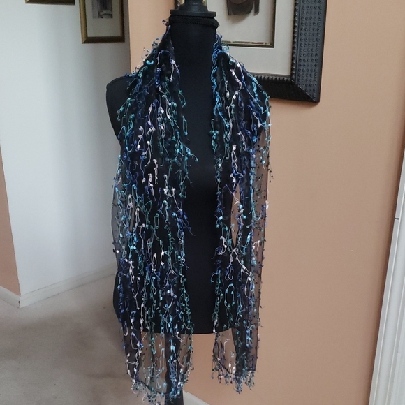 Chico's | Accessories | Chicos Black Confetti Infinity Statement Scarf ...